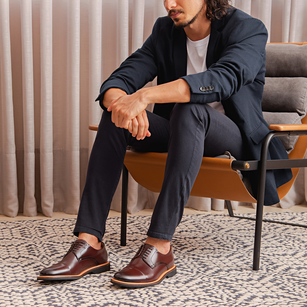 SAPATO MASCULINO DERBY ALMERÍA BURGUNDY | Adolfo Turrion