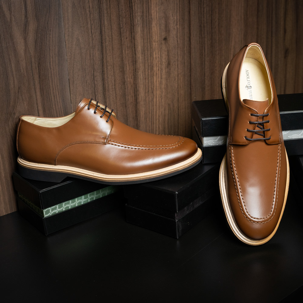 SAPATO MASCULINO DERBY MINHO WHISKY | Adolfo Turrion
