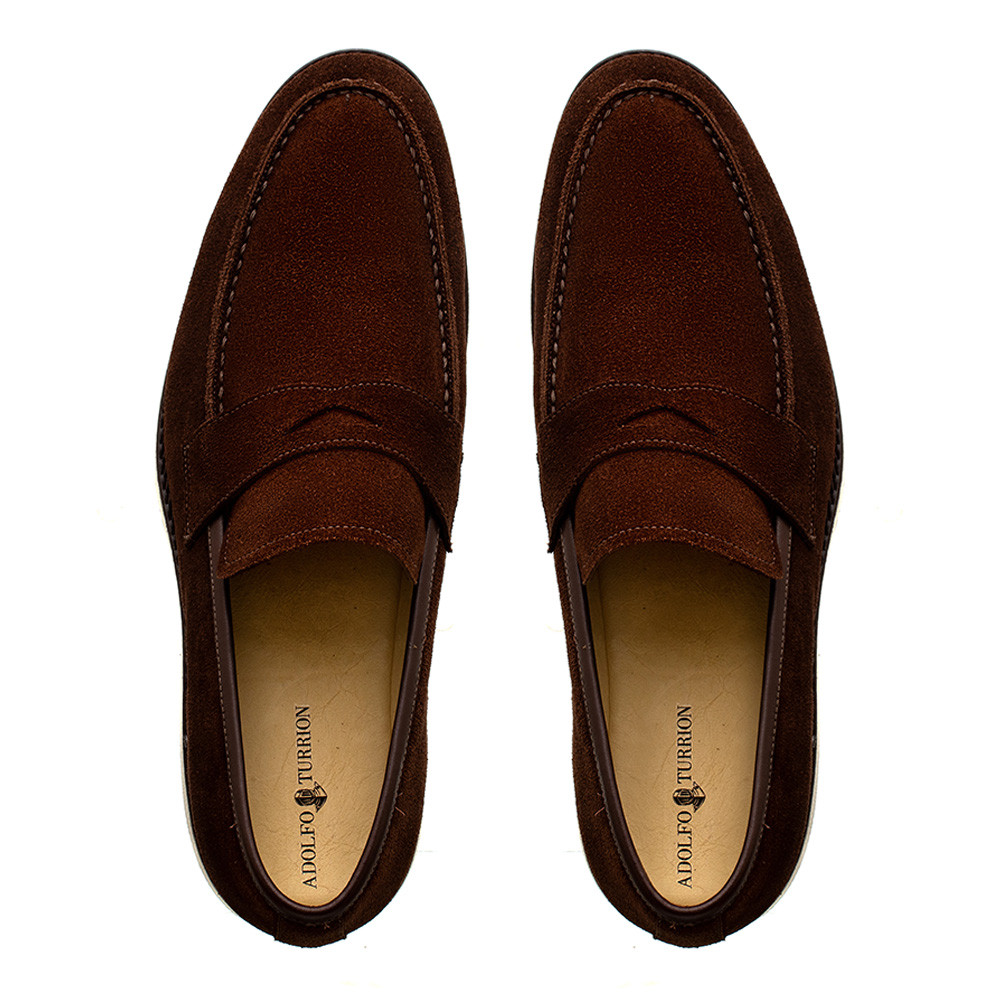 SAPATO MASCULINO LOAFER TURRE CAMURÇA CAFÉ | Adolfo Turrion