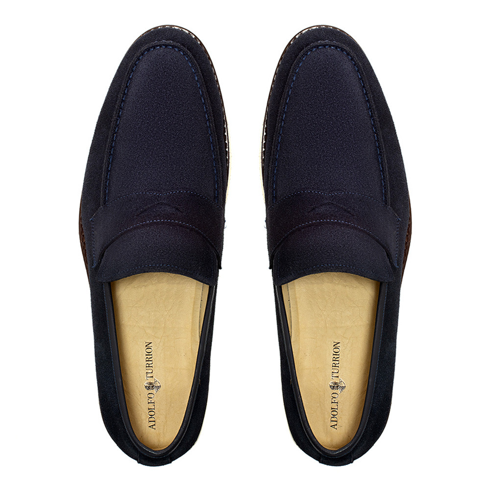 SAPATO MASCULINO LOAFER TURRE CAMURÇA MARINHO | Adolfo Turrion